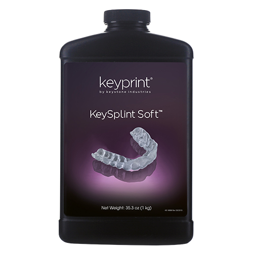 Keystone KeyPrint KeySplint Soft Resin, bluish transparent