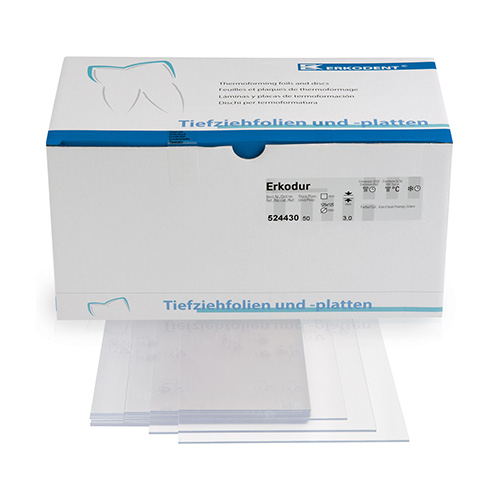 Erkodent Erkodur Thermoforming Foils, clear, 125 x 125 x 3.00 mm