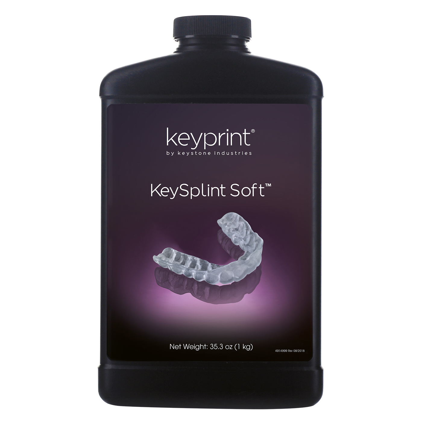 Keystone KeyPrint KeySplint Soft Resin, bluish transparent