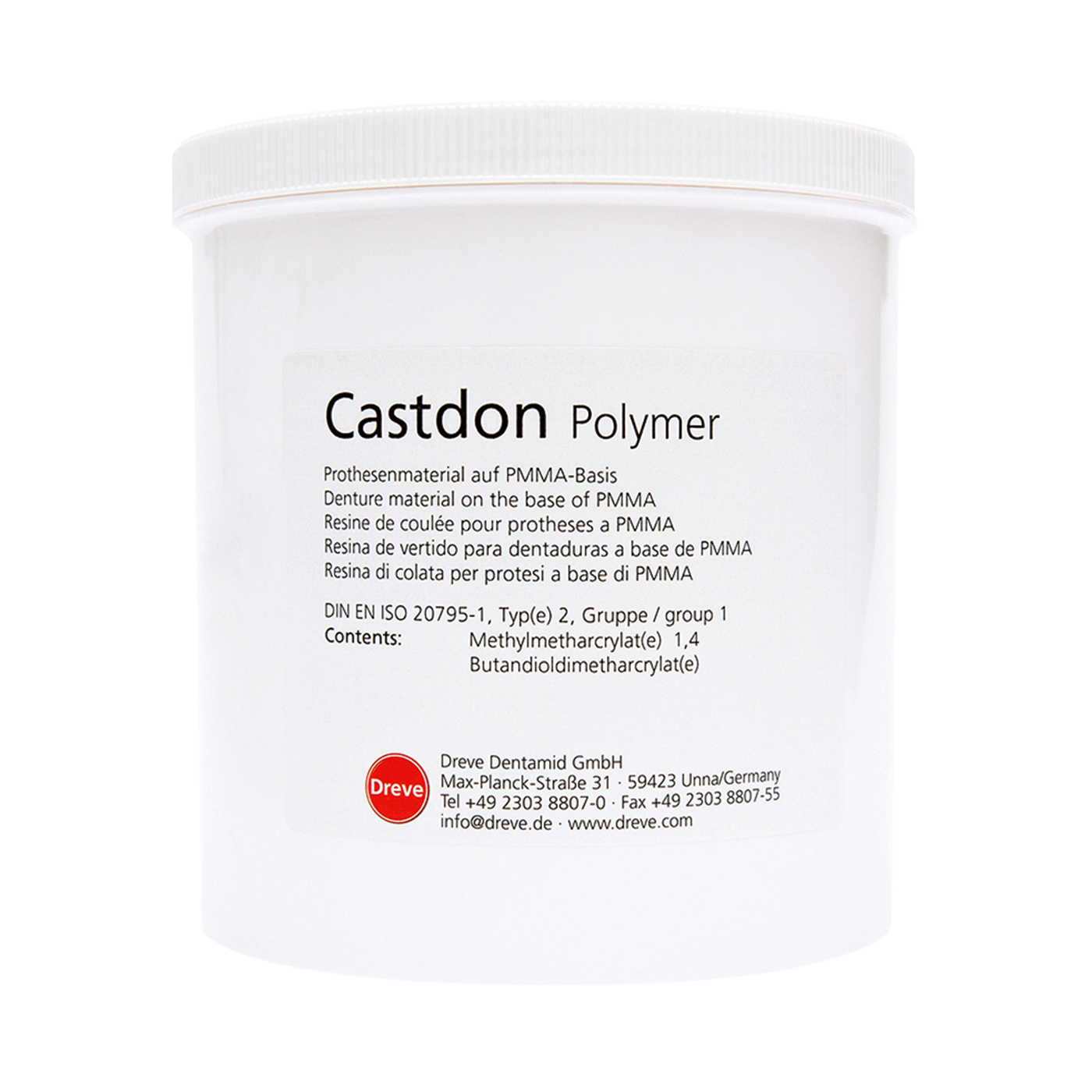 Dreve Castdon Denture Resin, Polymer, pink transparent
