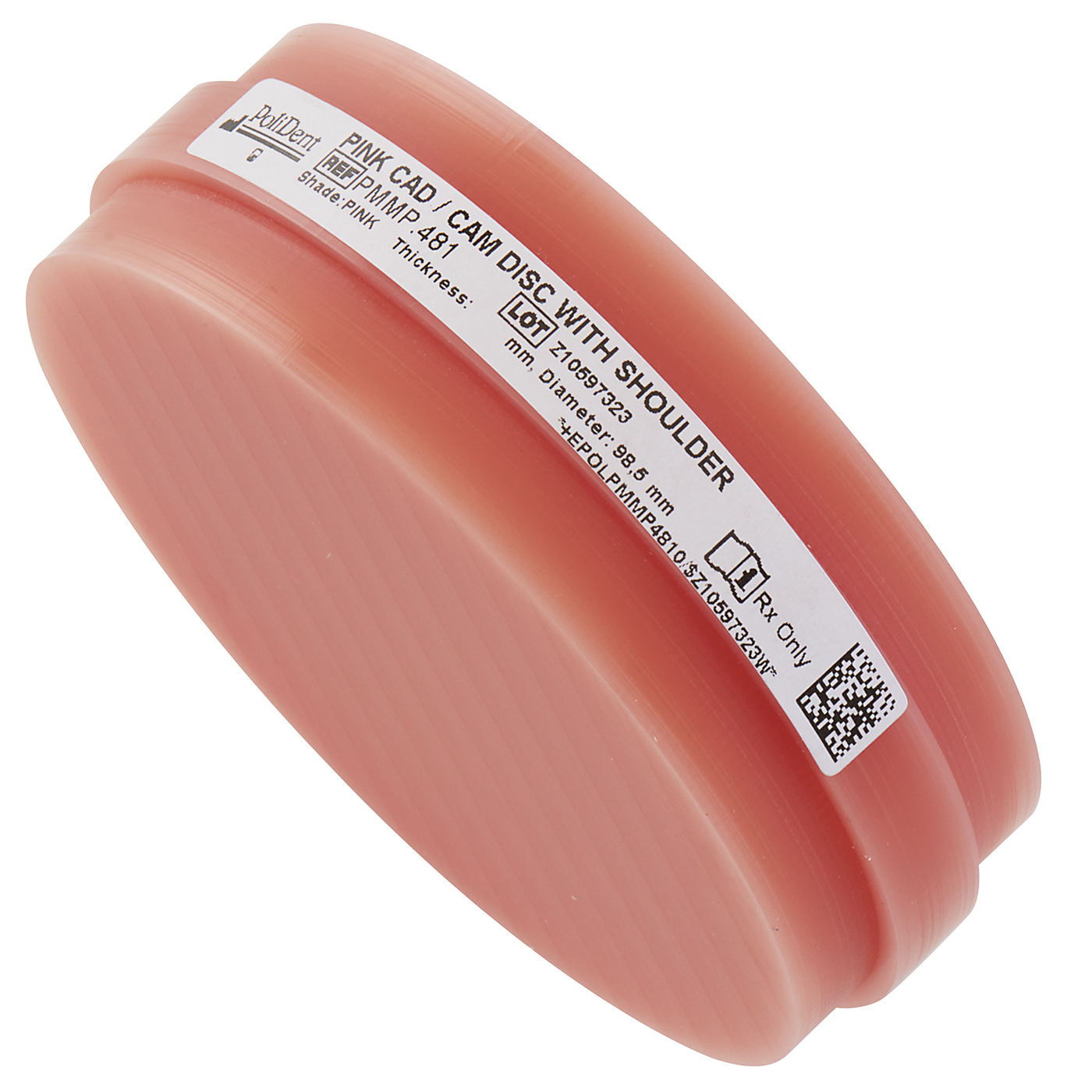 Polident Pink Basic PMMA CAD/CAM blank, ø 98.5 x 30 mm, pink veined
