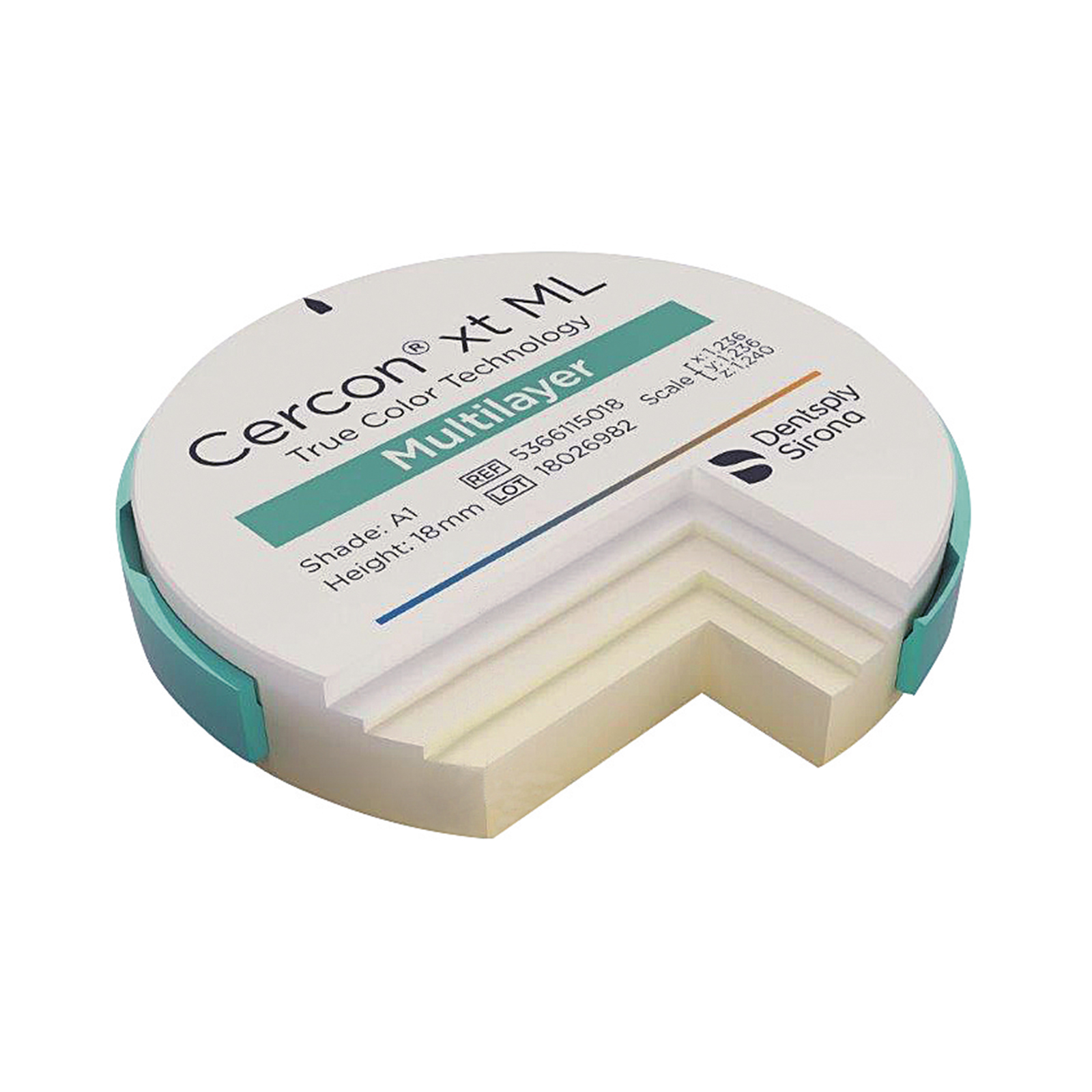 Dentsply Sirona Cercon xt ML disk - pieza en bruto para CAD/CAM,ø98x18 ...