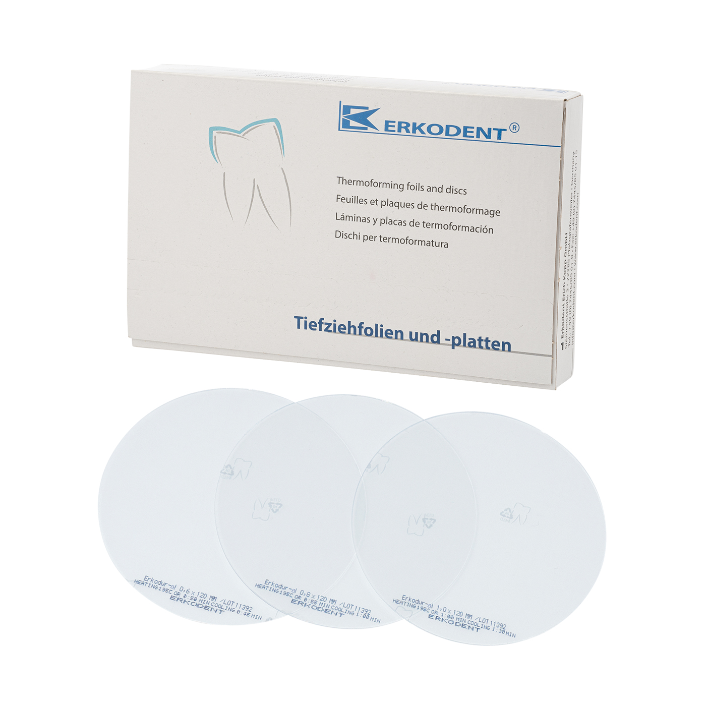 Erkodent Erkodur-al thermoforming foils, clear transparent, 120x1.0mm