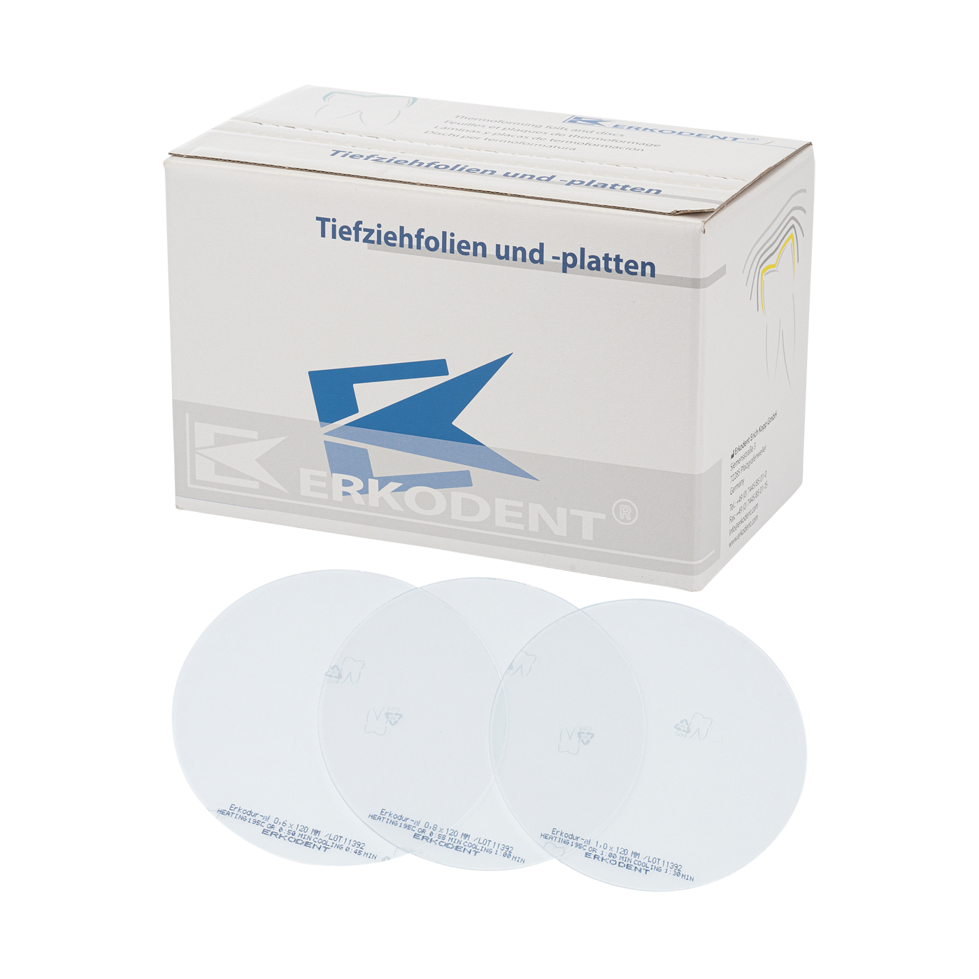 Erkodent Erkodur-al thermoforming foils, clear transparent, 120x0.6mm
