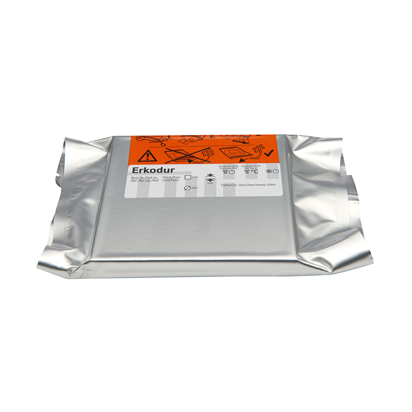 Erkodent Erkodur Thermoforming Foils, clear, 125 x 125 x 3.00 mm