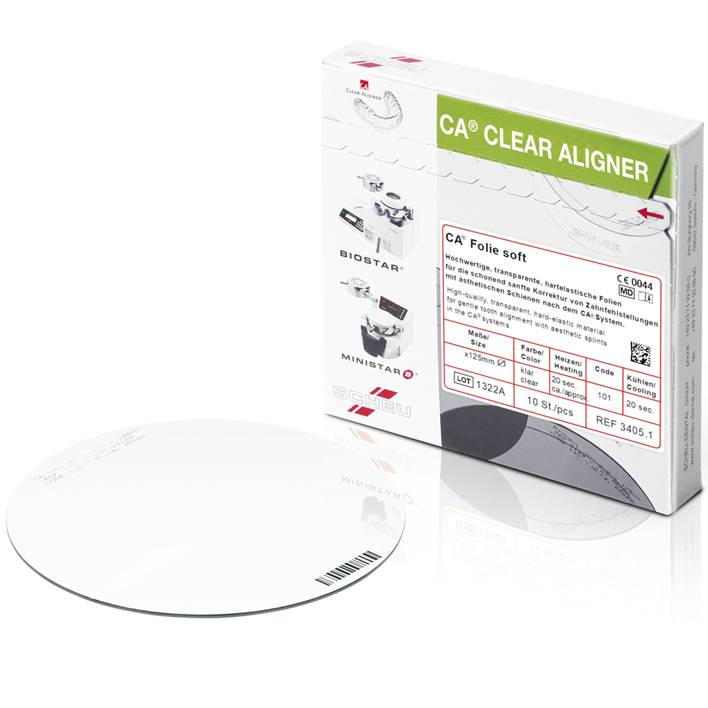 Scheu-Dental CA Thermoforming Foils, ø 125 x 0.4 mm