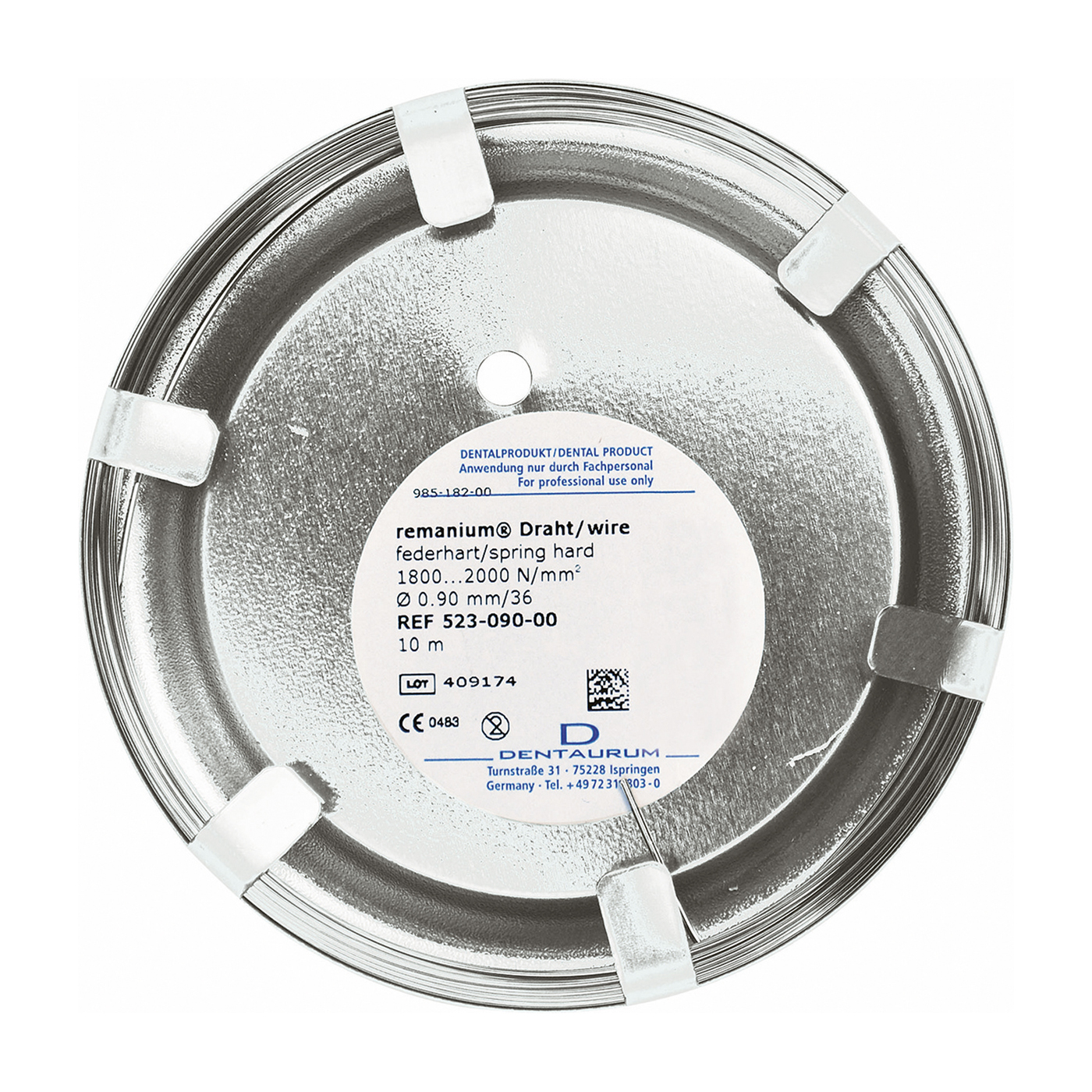 Dentaurum remanium Wire, round, spring-hard, ø 0.90 mm