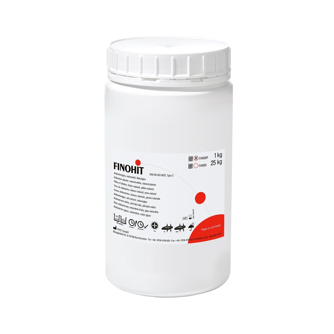 FINOHIT alabaster plaster, natural white, trial pack